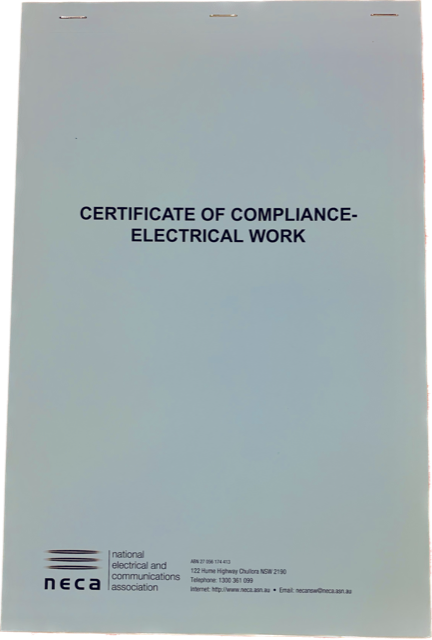Certificate Of Compliance Electrical Work Book - NECA CCEW