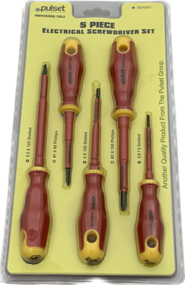 1000V INSULATED ELECTRICAL SCREWDRIVER SET 5PCS