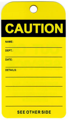 Yellow Tag - Out of Service 5PK